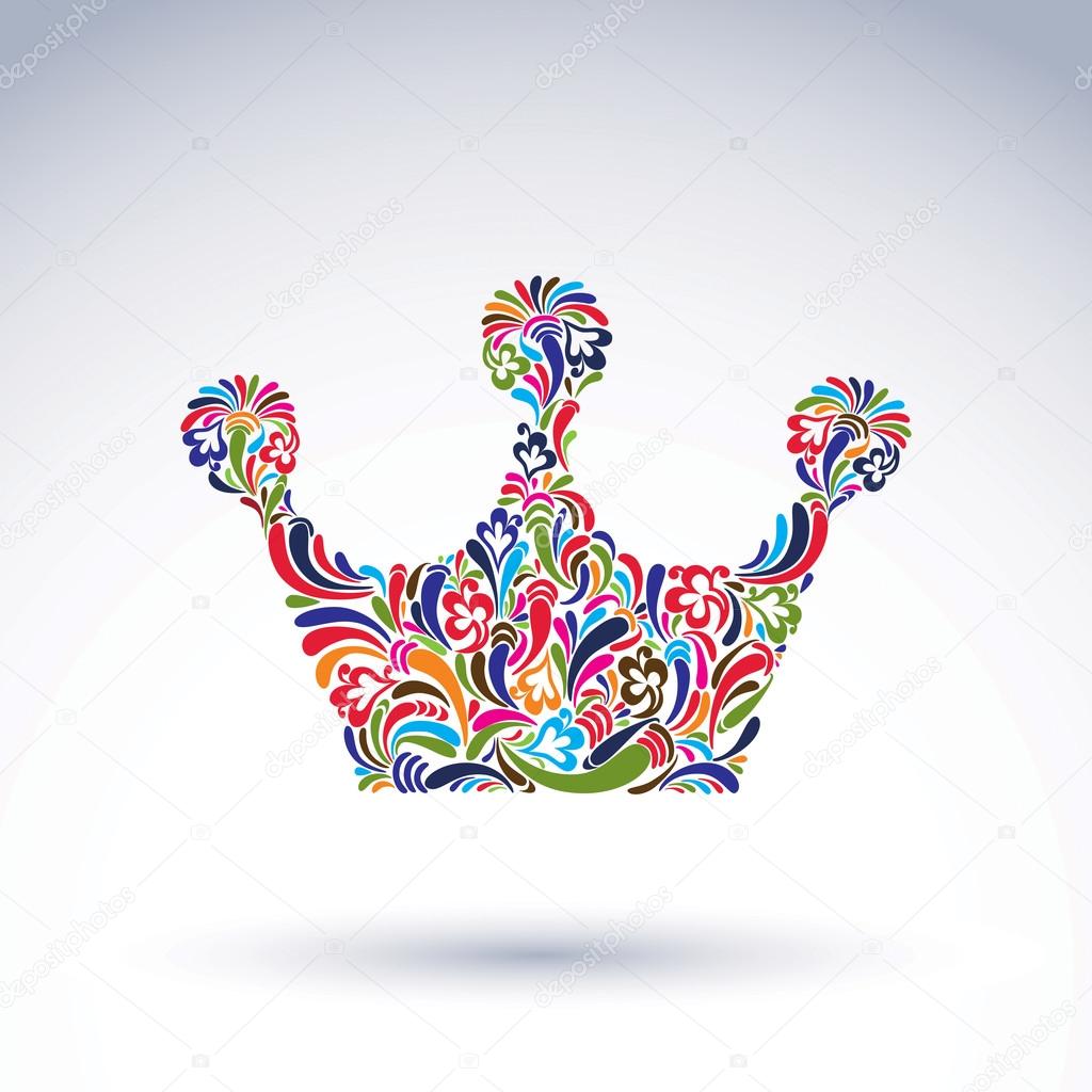 Colorful flower-patterned crown Stock Vector Image by ©Ostapius #72575047