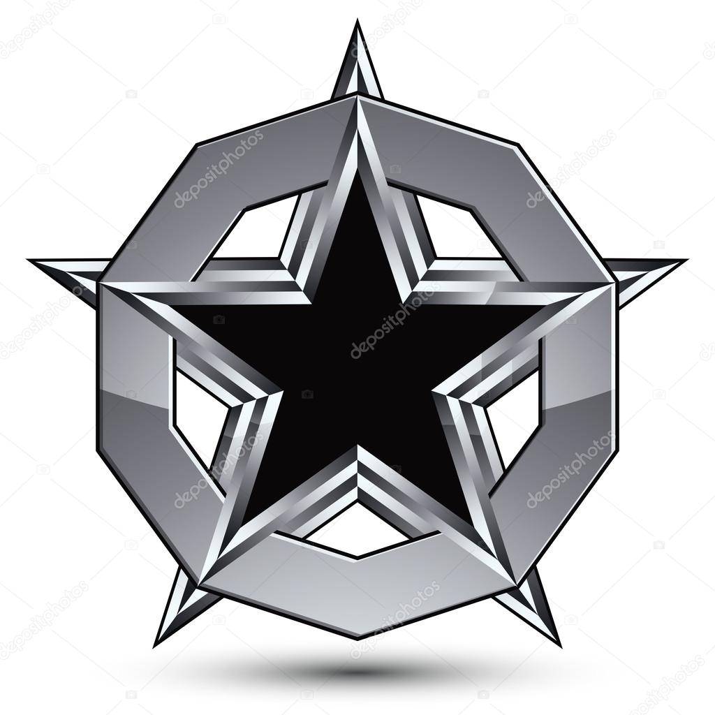 Pentagonal star placed in a silver ring Stock Vector Image by ©Ostapius ...