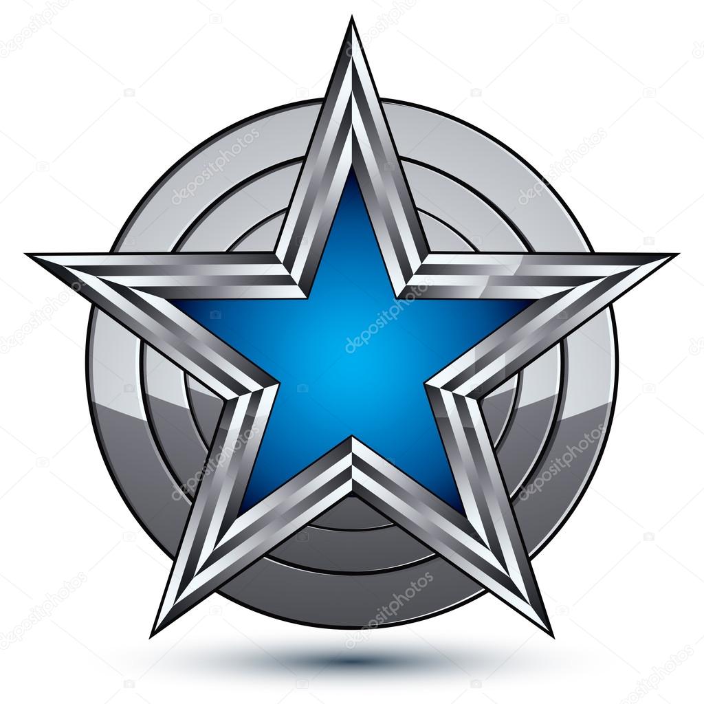 Pentagonal star placed in a silver ring Stock Vector Image by ©Ostapius ...