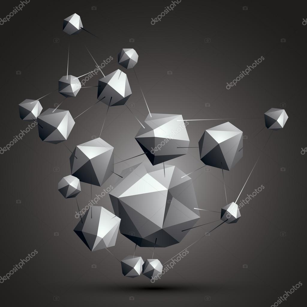 Complicated grayscale 3D shapes Stock Vector Image by ©Ostapiusangelp ...