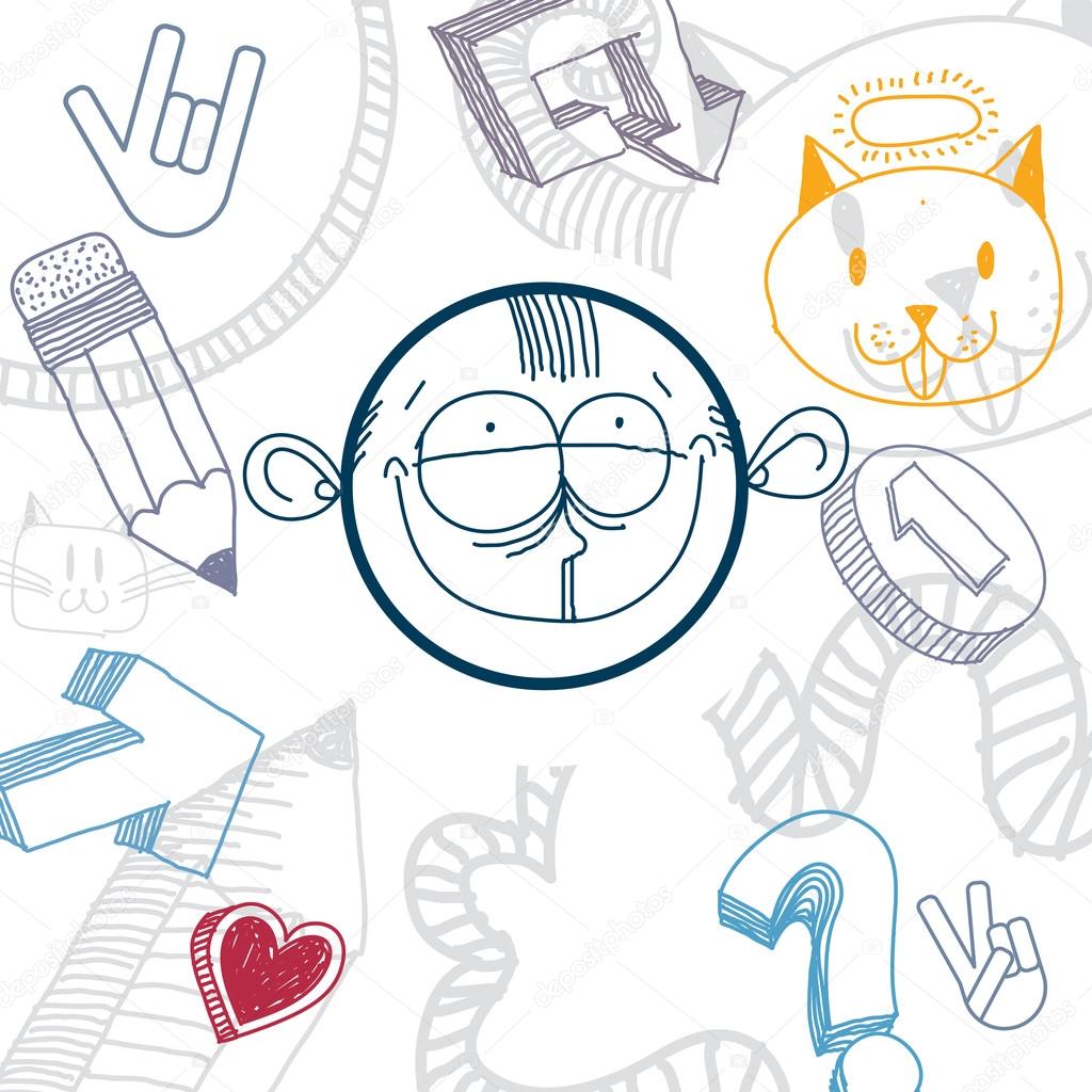 Colorful illustration of content cartoon boy Stock Vector Image by ...