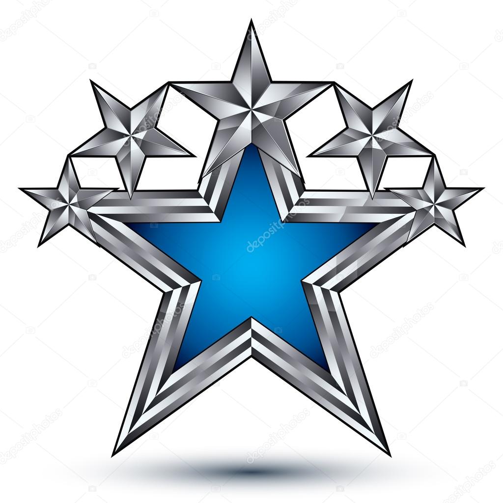 Estrella azul real con contorno plateado Vector de stock #77535741 de ...