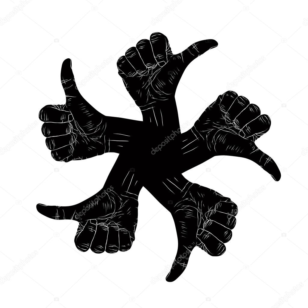 Five thumbs up hands signs Stock Vector Image by ©Ostapiusangelp #81021208