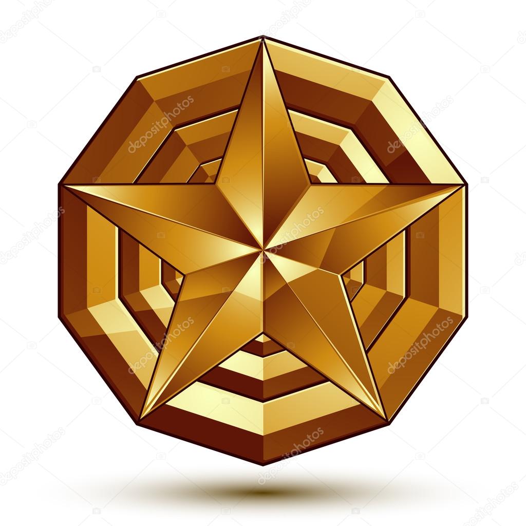 3d golden star emblem Stock Vector by ©Ostapius 81021448