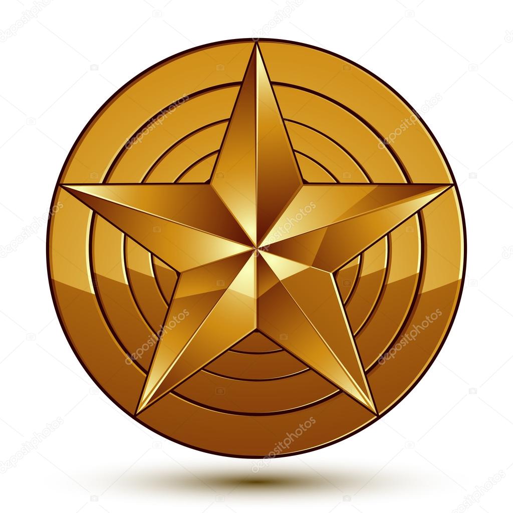 3d golden star emblem Stock Vector by ©Ostapius 81021578