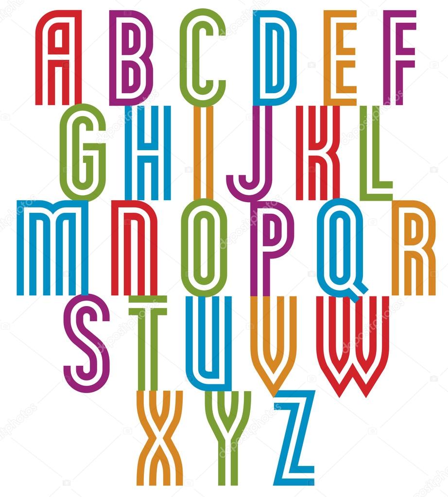 Double line retro style font. — Stock Vector © Ostapiusangelp #81022636