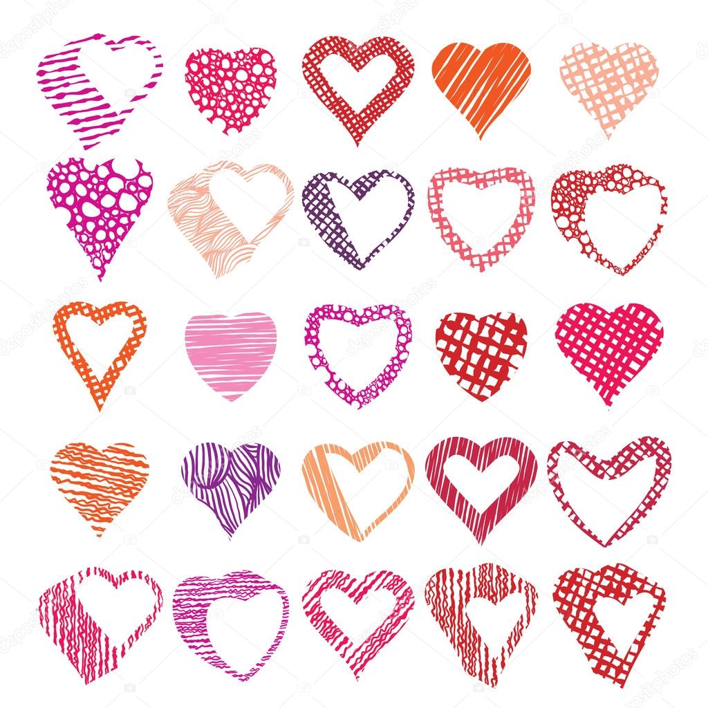 Corazones símbolos conjunto vector, gráfico vectorial © Ostapius imagen ...