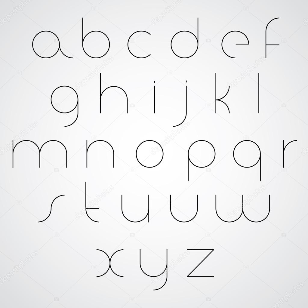 Ultrathin fuente con letras redondeadas Vector de stock por ©Ostapius ...