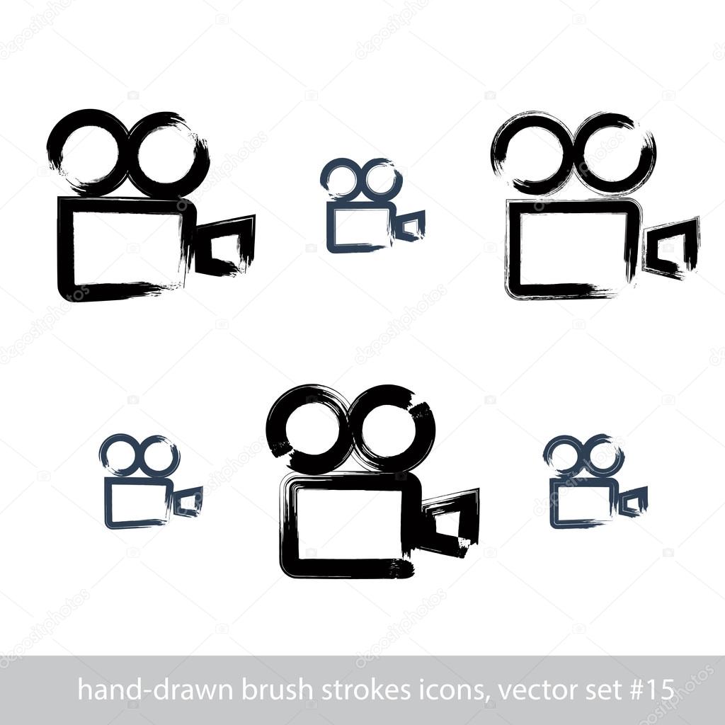 Hand-drawn video camera icons — Stock Vector © Ostapiusangelp #89848748