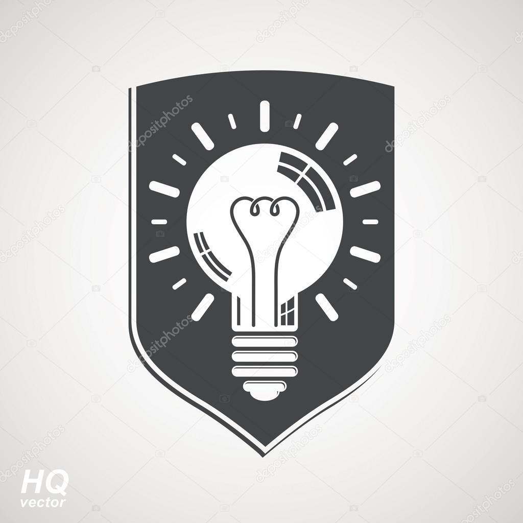 Shield with light bulb Stock Vector Image by ©Ostapius #93187992