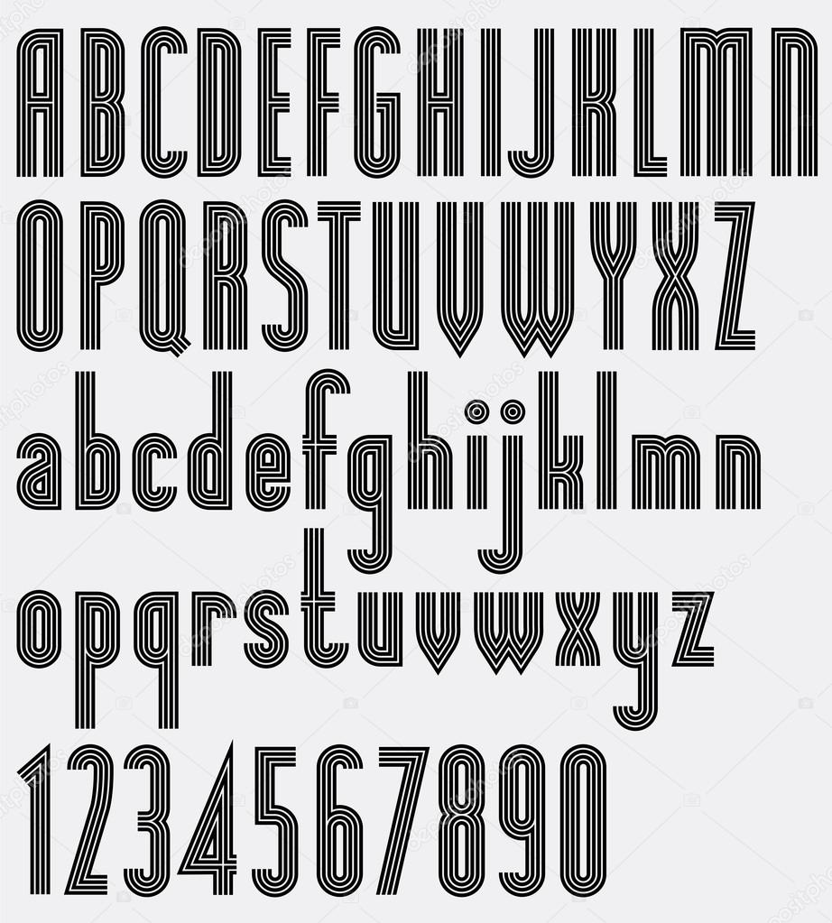 Retro striped font Stock Vector by ©Ostapius 93189234
