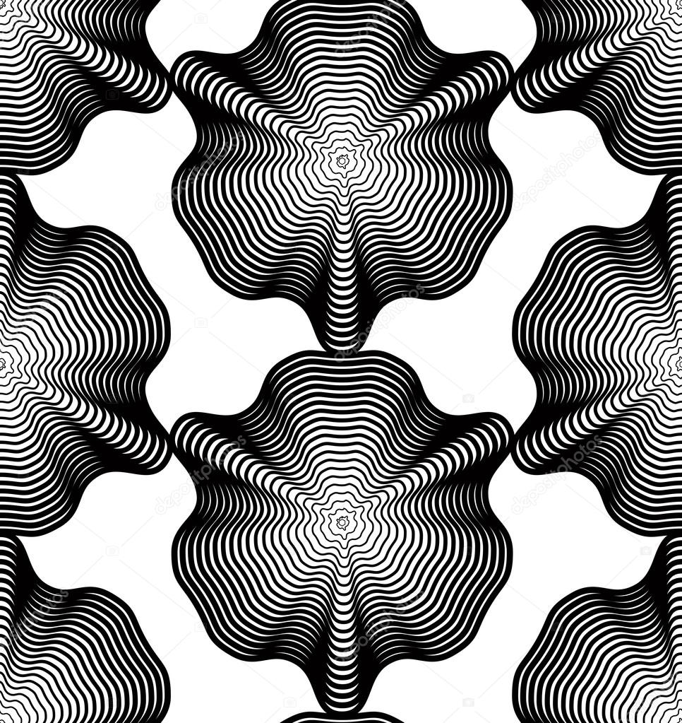 Continuous pattern with graphic lines Stock Vector by ©Ostapius 95498138