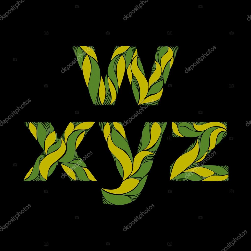 Flowery font letters Stock Vector by ©Ostapius 95498652