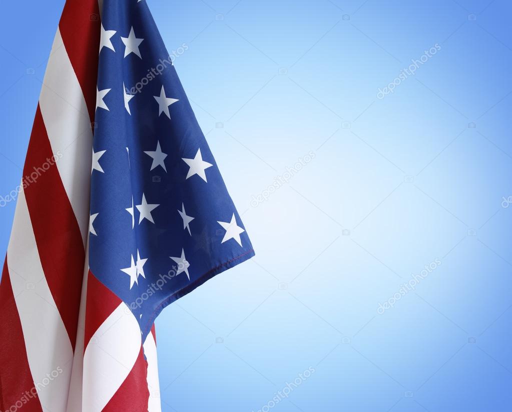 Usa Flag Blue Background