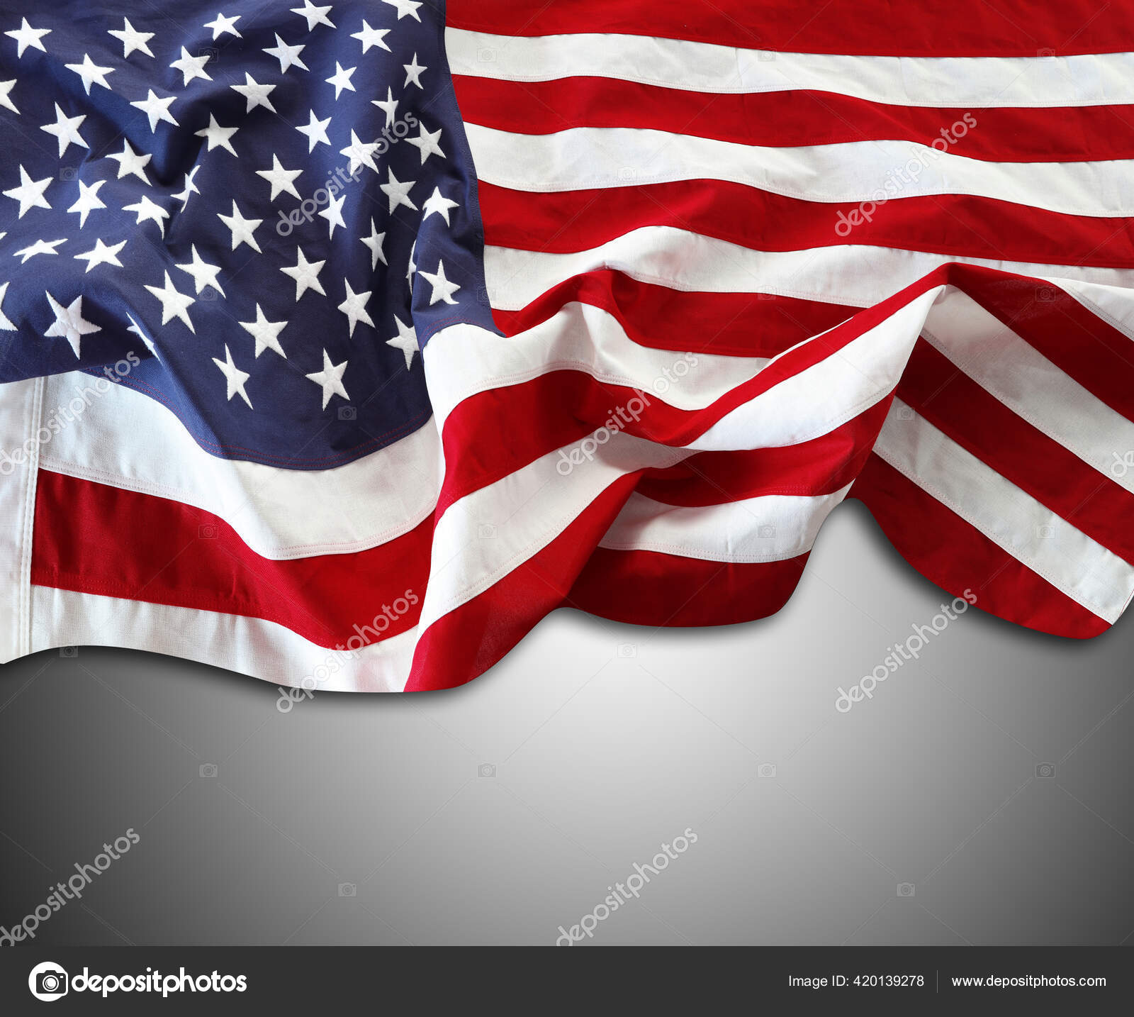 American Flag Grey Background Stock Photo by ©stillfx 420139278