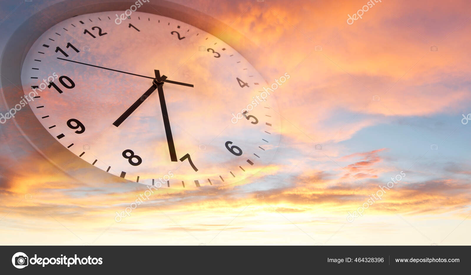 Clock Face Bright Sky Time Passing — Stock Photo © stillfx #464328396