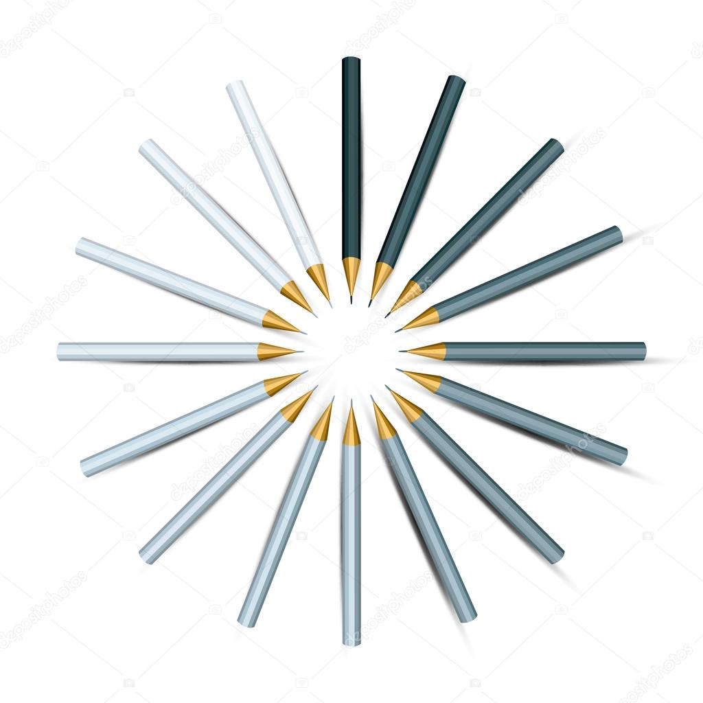 Colored pencils in circle — Stock Vector © marinakoven #99009640