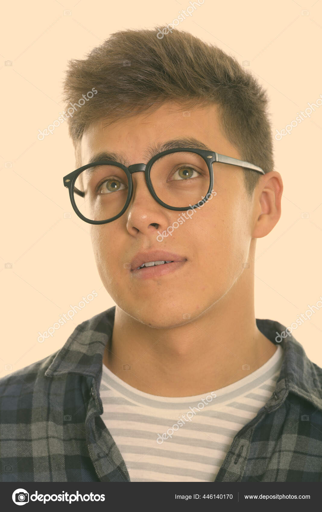 Portrait Handsome Young Man Standing Shot Studio — Stock Photo ...