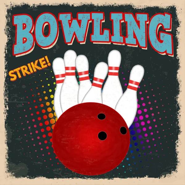 Bowling retro illustration Vector Art Stock Images | Depositphotos