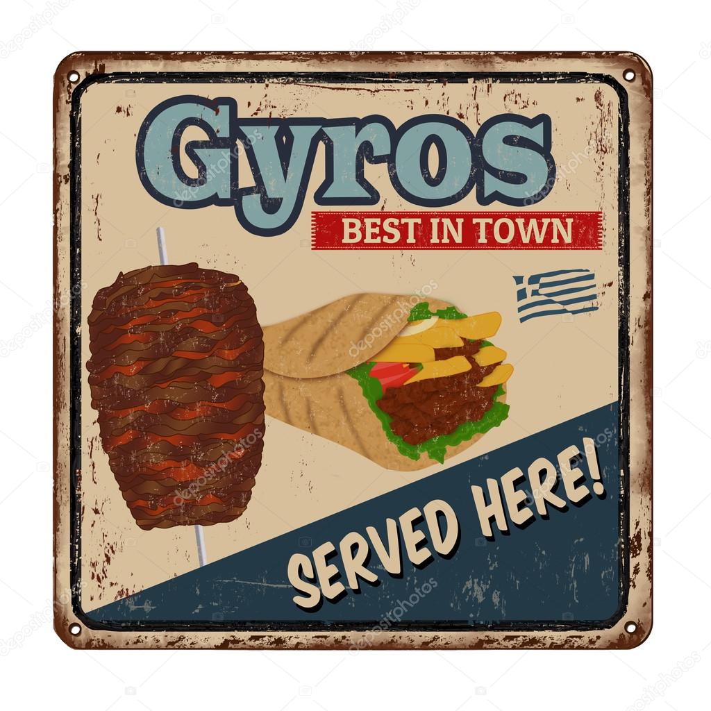 Gyros vintage rusty metal sign Stock Vector Image by ©roxanabalint ...