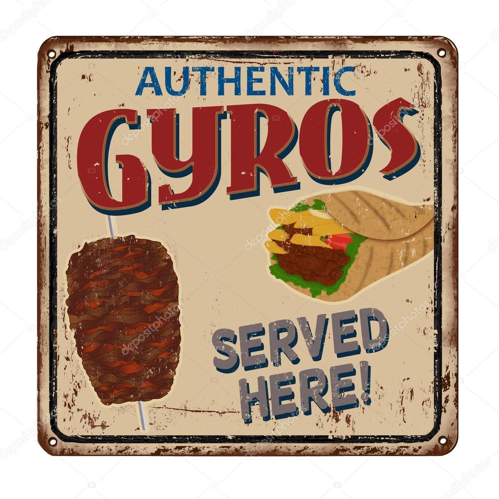 Gyros vintage rusty metal sign Stock Vector Image by ©roxanabalint ...