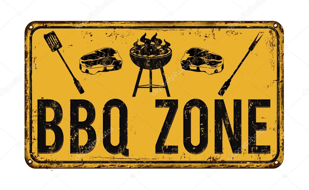 BBQ Barbecue zone vintage rusty metal sign Stock Vector by ...