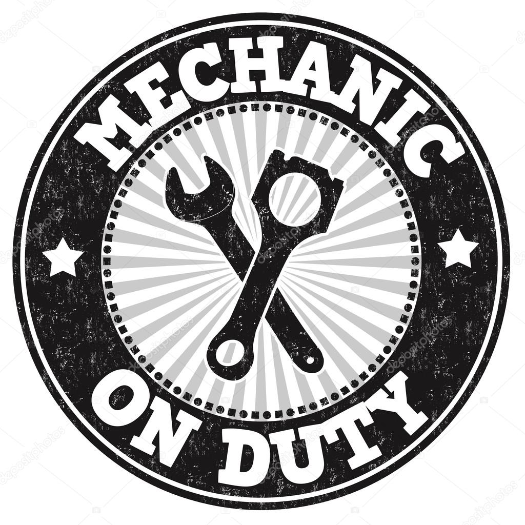 Mechanic on duty stamp Stock Vector Image by ©roxanabalint #114928712