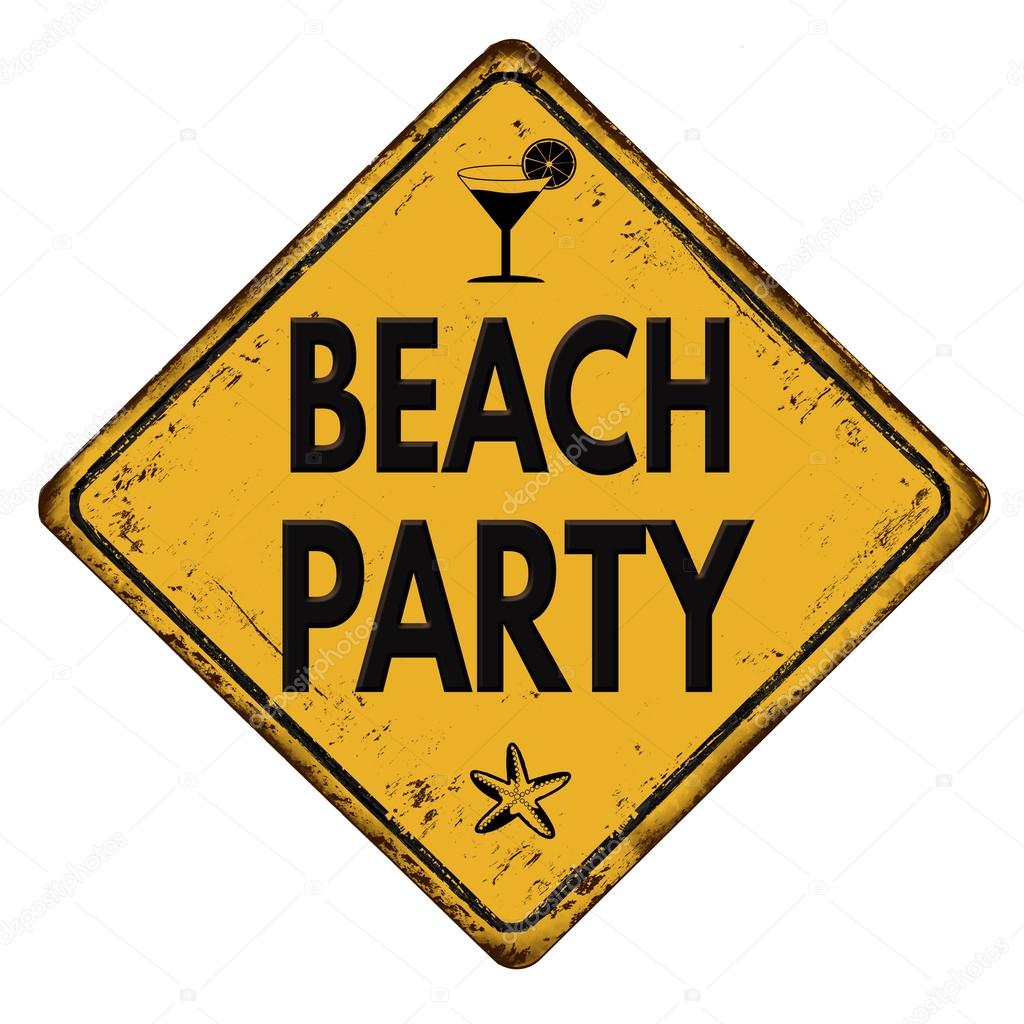 Beach party yellow traffic sign Stock Vector by ©roxanabalint 116013814