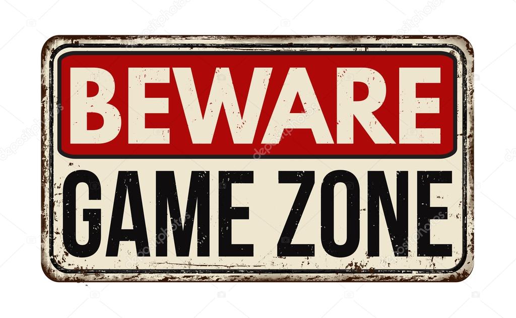 Beware game zone vintage metal sign Stock Vector Image by ©roxanabalint ...