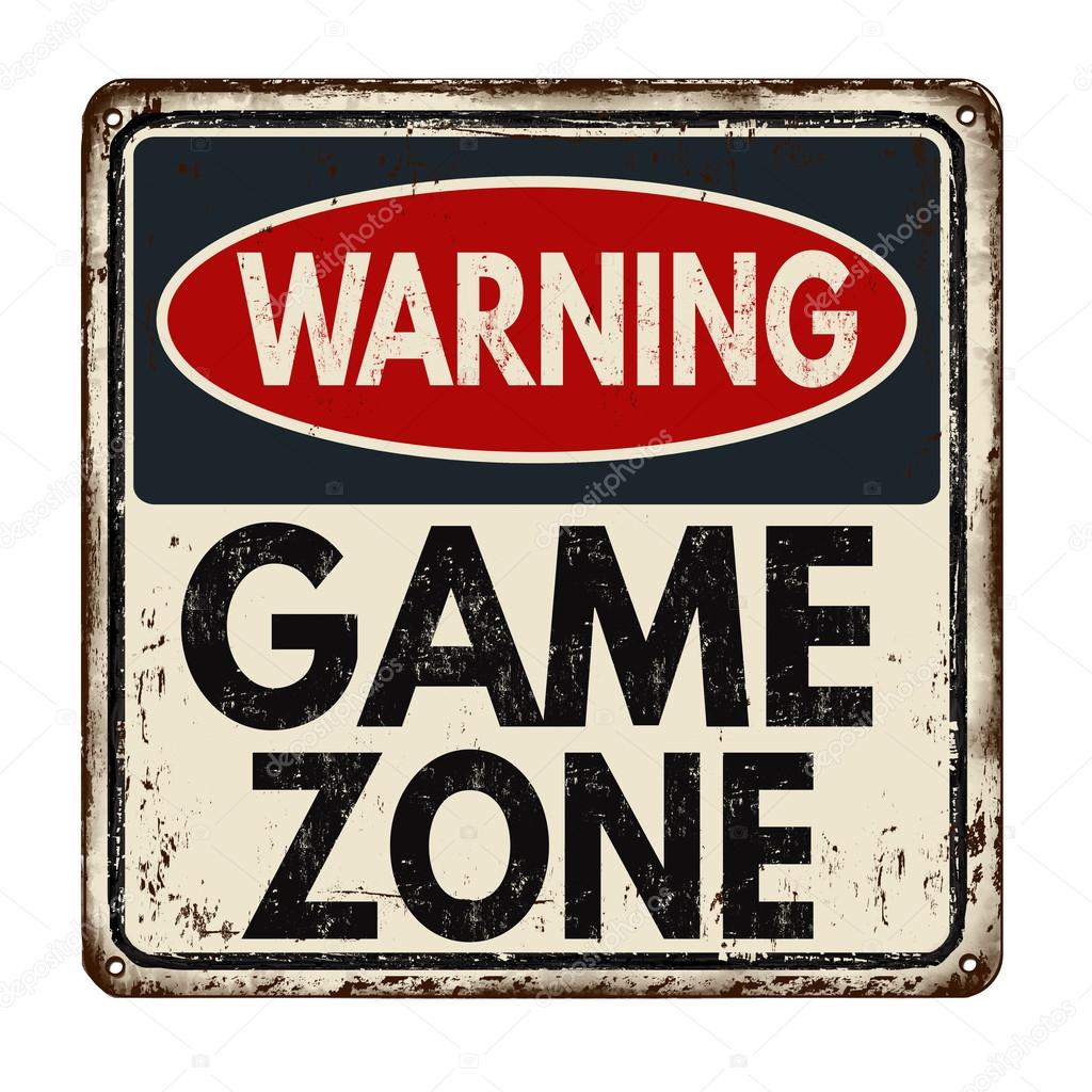 Warning game zone vintage metal sign Stock Vector Image by ...