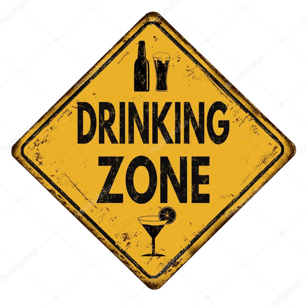 Drinking zone vintage rusty metal sign Stock Vector by ©roxanabalint ...