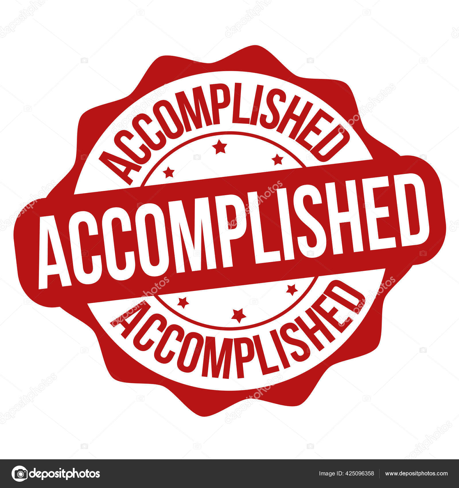 Accomplished Sign Stamp White Background Vector Illustration Stock ...