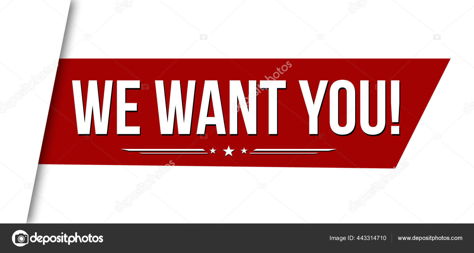 Want You Banner Design White Background Vector Illustration Stock ...