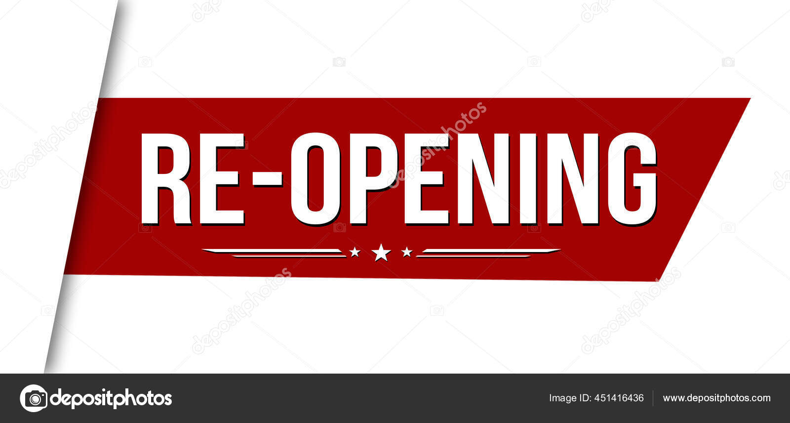 Opening Banner Design White Background Vector Illustration Stock Vector ...