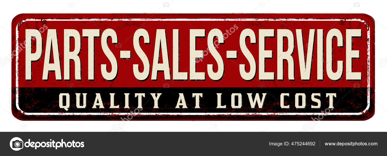 Parts Sales Service Vintage Rusty Metal Sign White Background Vector ...