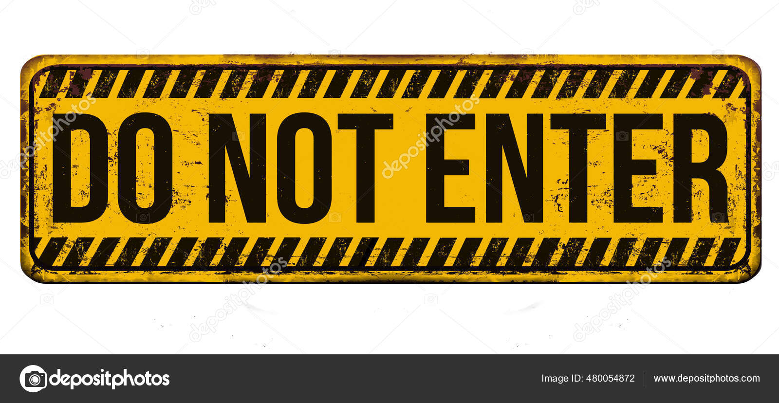 Enter Vintage Rusty Metal Sign White Background Vector Illustration ...