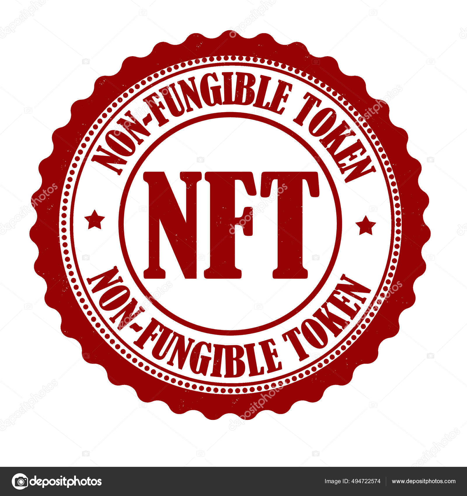 Nft Non Fungible Token Label Stamp White Background Vector Illustration ...