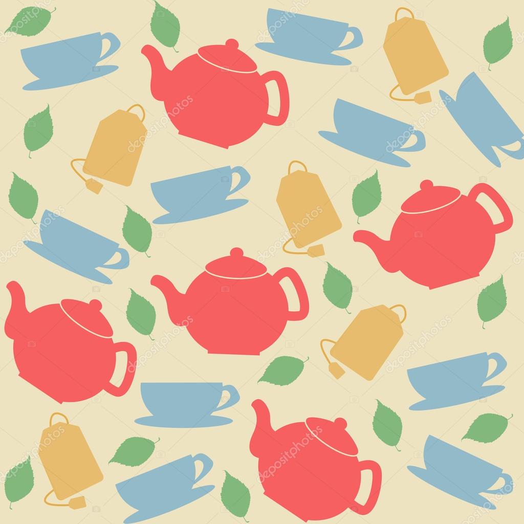 Tea pattern of cups and teapots Stock Vector Image by ©roxanabalint ...