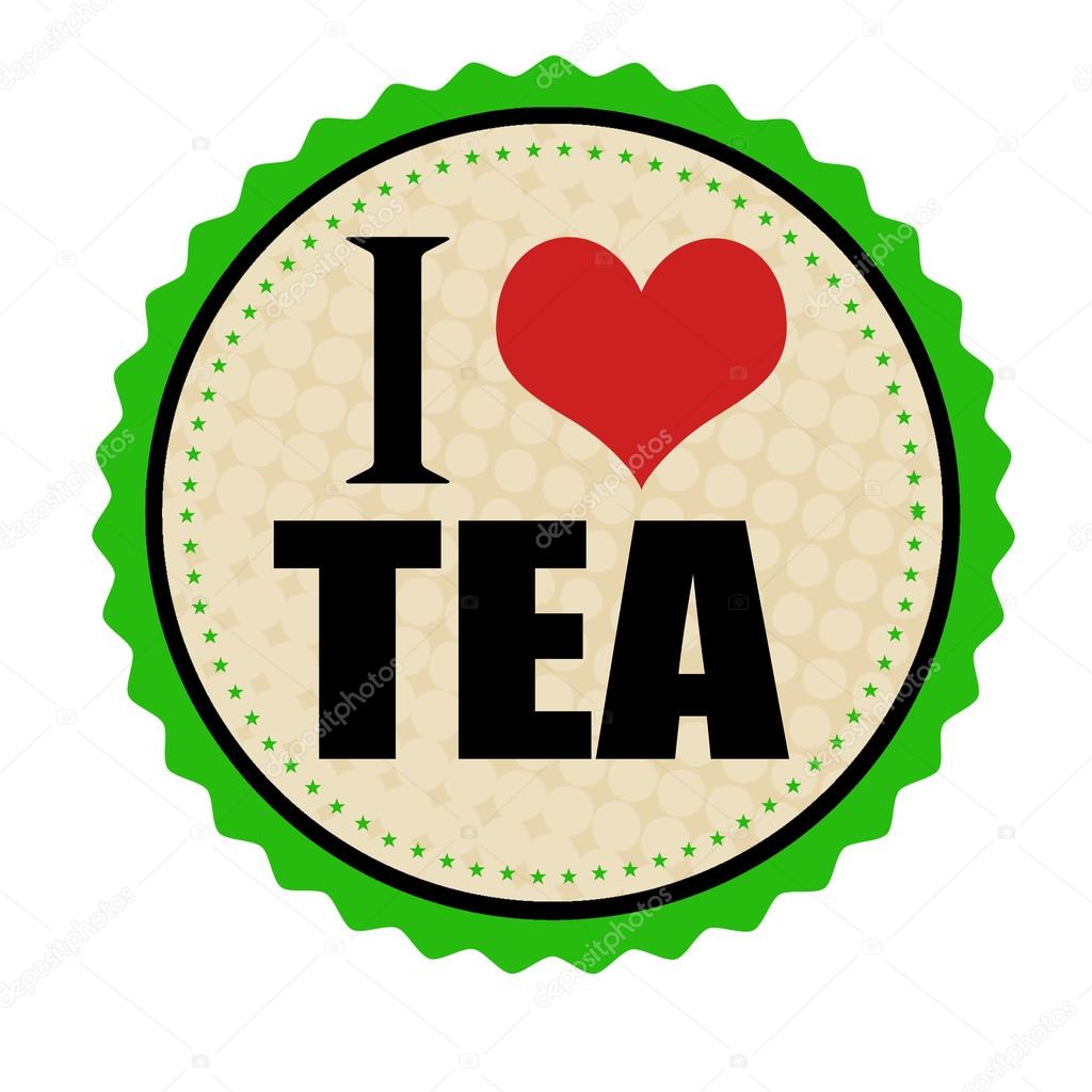 I love tea sticker or stamp Stock Vector by ©roxanabalint 53772619