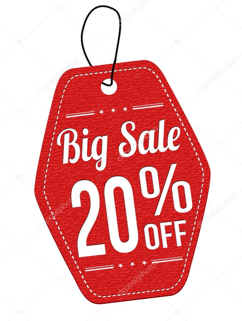 Big sale 20 off red leather label or price tag Stock Vector Image by ... Big sale 20 off red leather label or price tag Stock Vector Image by ...