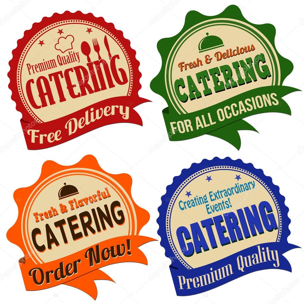 Catering label, sticker or stamps — Stock Vector © roxanabalint #58676637