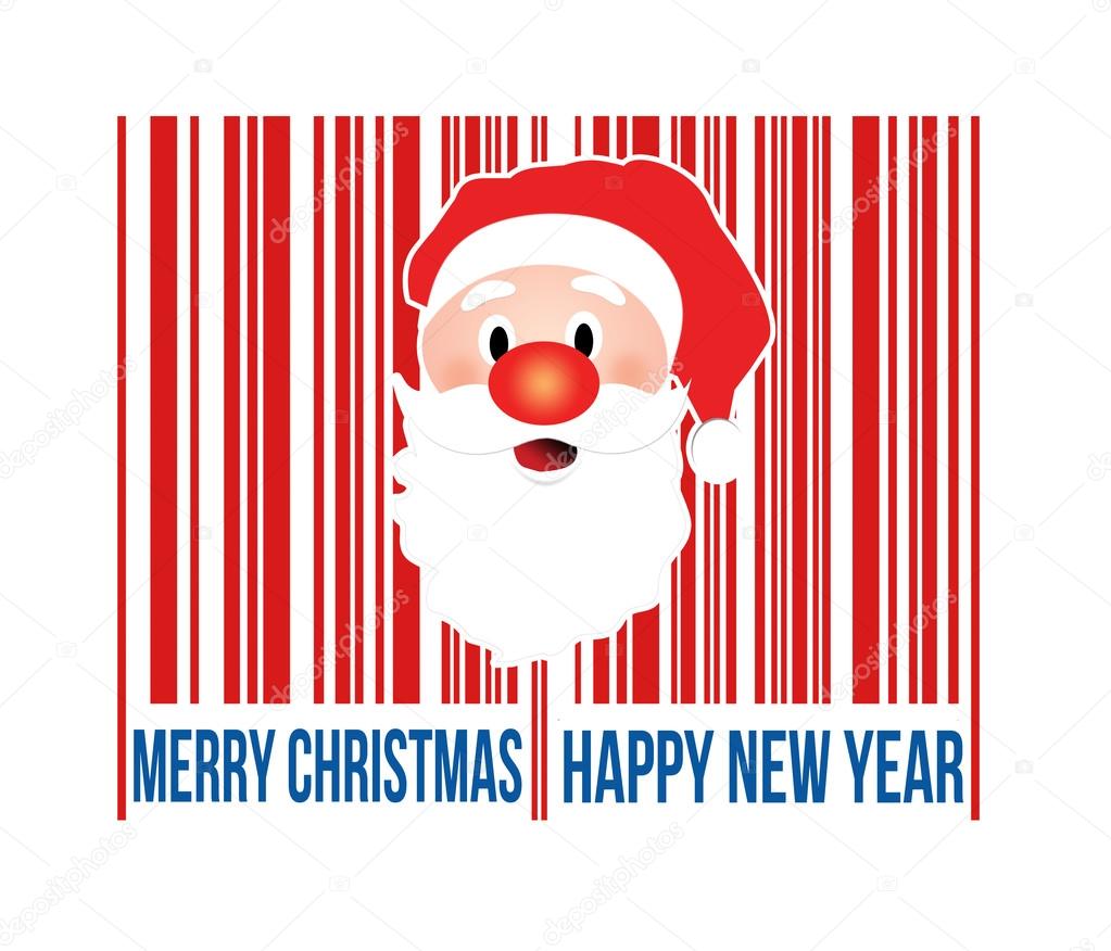 Merry Christmas barcode with Santa inside Stock Vector Image by ...