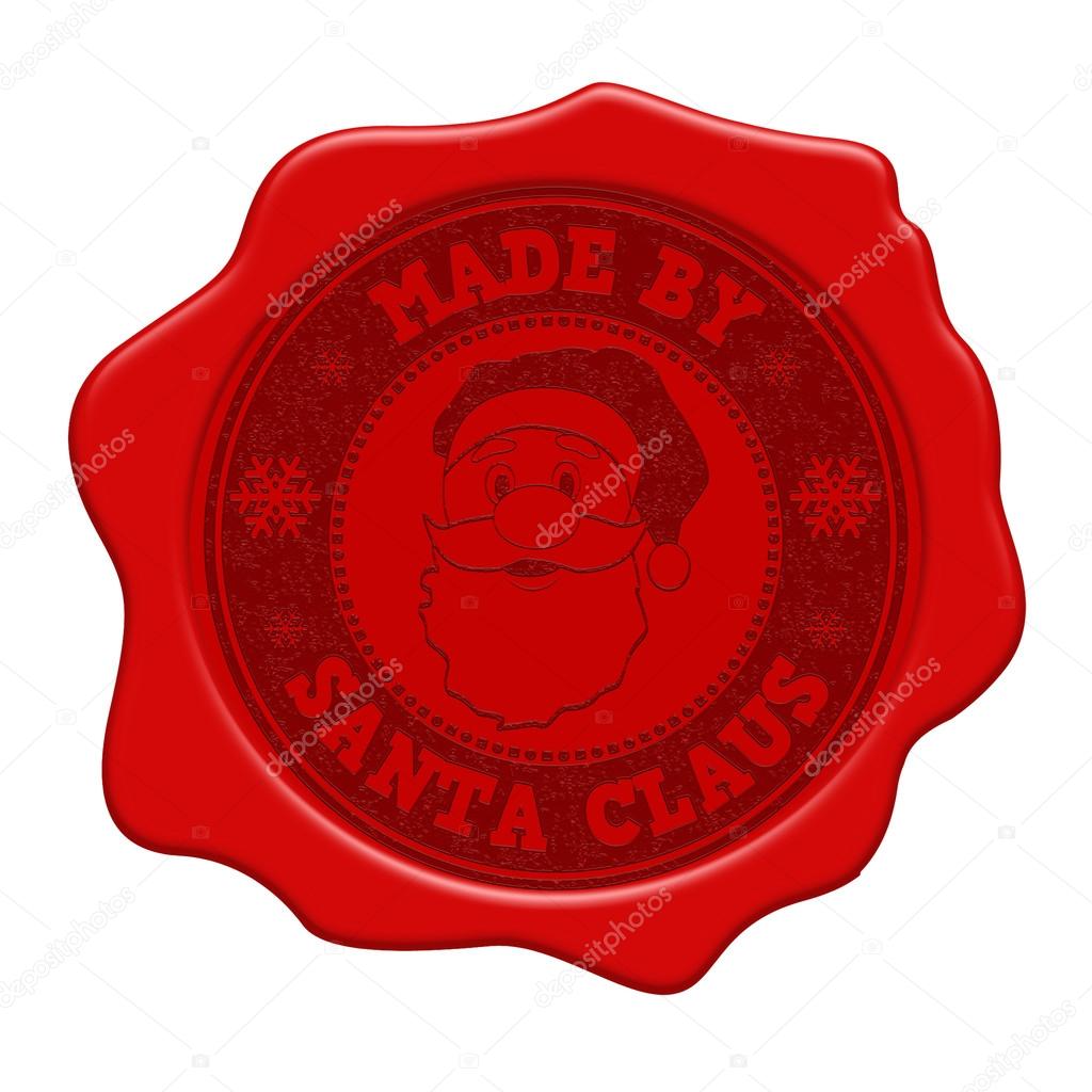 Hecho por Santa Claus sello de cera roja Vector de stock #60544267 de ...
