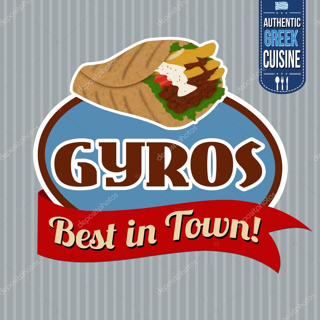 Gyros sticker or label Stock Vector Image by ©roxanabalint #70036243