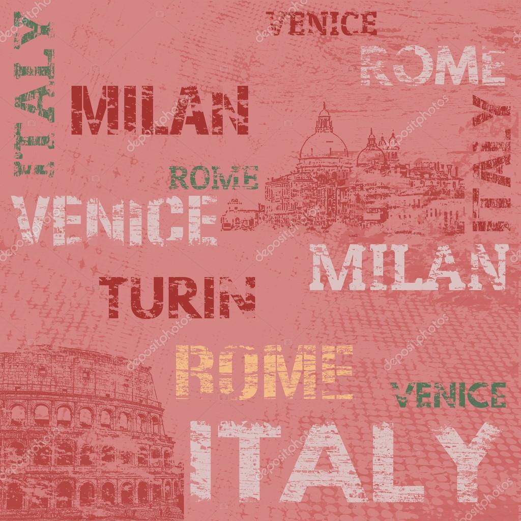 Typographic poster design with Italy Stock Vector Image by ...