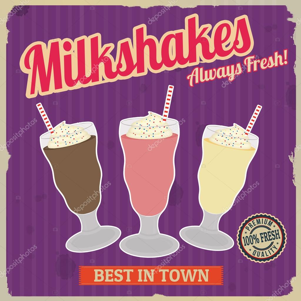 Milksakes vintage poster — Stock Vector © roxanabalint #77047339