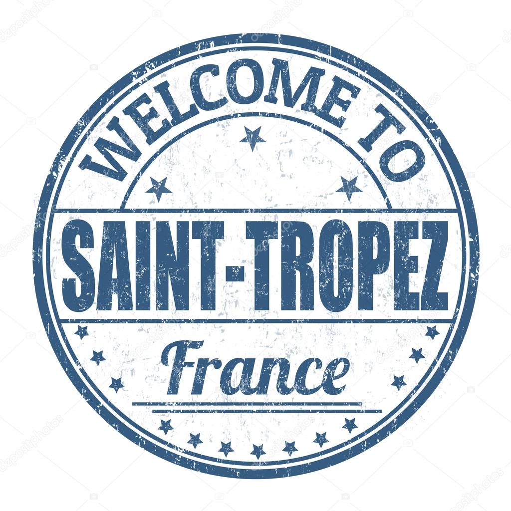 Welcome to Saint Tropez stamp Stock Vector by ©roxanabalint 80560880