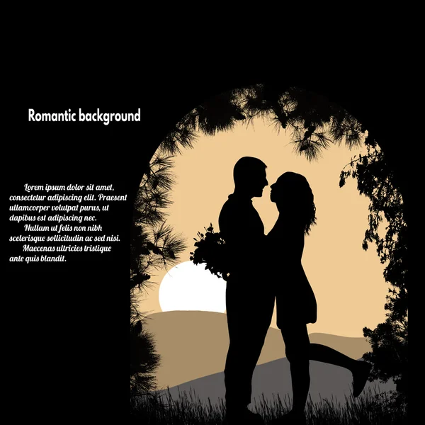 Romantic couple silhouette — Stock Vector © roxanabalint #29473413