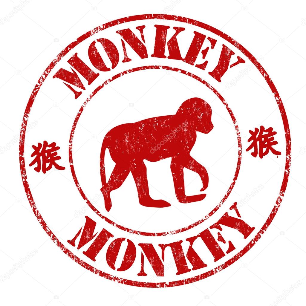 Monkey chinese zodiac stamp Stock Vector Image by ©roxanabalint #97379070