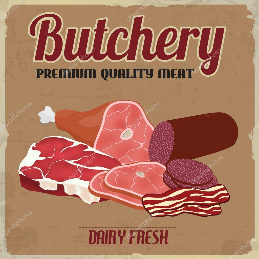 Butchery retro poster Stock Vector Image by ©roxanabalint #98856234
